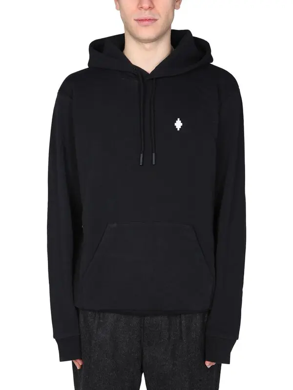 MARCELO BURLON COUNTY OF MILAN Cross Regular Fit Hooded Sweatshirt - Black