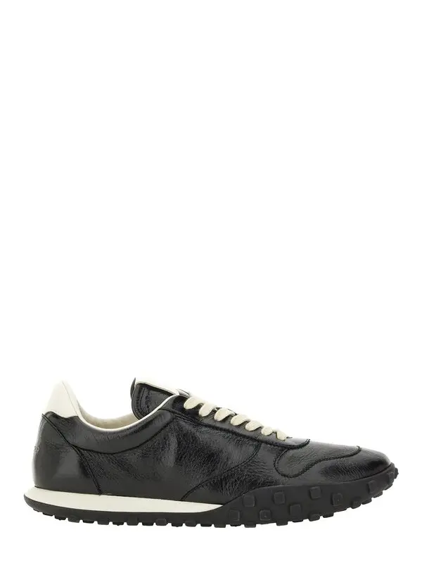 JIL SANDER Low Top Leather Sneakers - Black