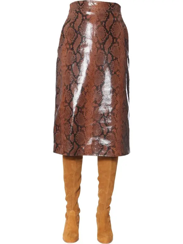 Dsquared2 Python Print High-waist Skirt - Brown