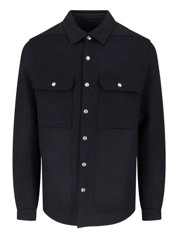 Rick Owens Wool Shirt Jacket - Black