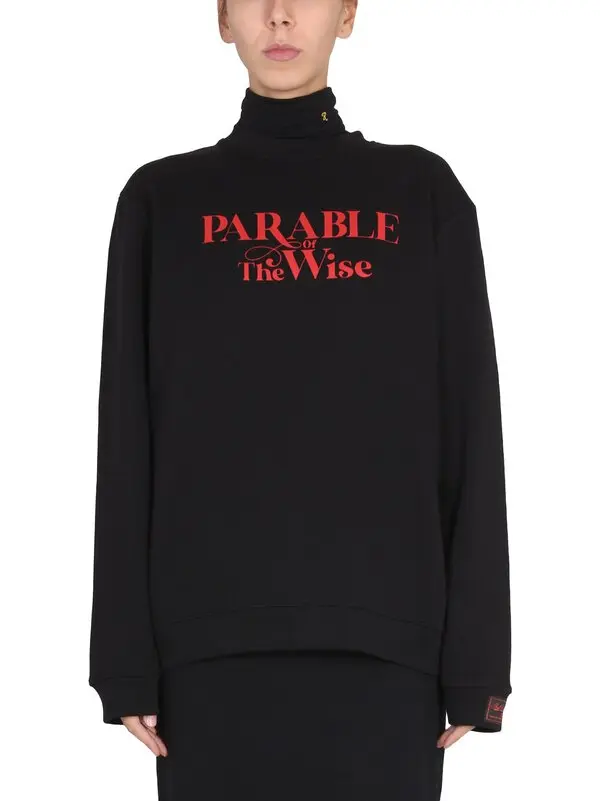 Raf Simons Crewneck Sweatshirt With Graphic - Black