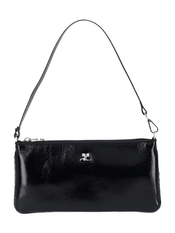 COURREGES Matelassé Nappa Leather Pouch - Black