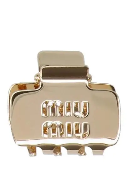 Miu Miu Small Logo Clasp - Gold