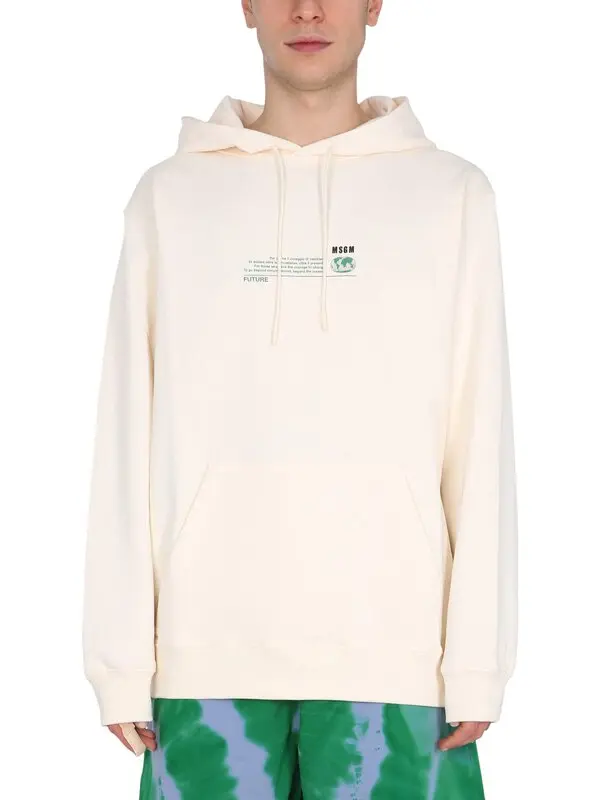 MSGM Hooded Sweatshirt - White