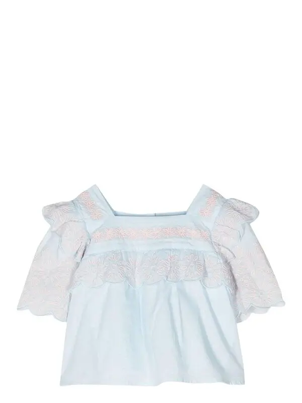 Stella McCartney Square Neckline Top - Baby Blue