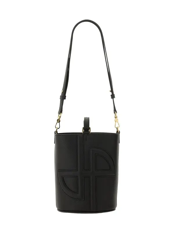 Patou Leather Bucket Bag - Black