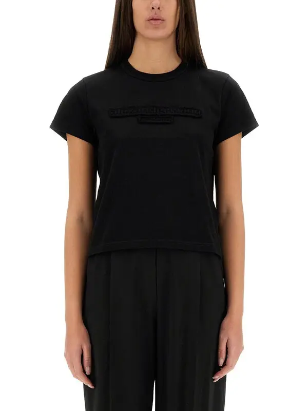 Alexander Wang Embossed Logo T-shirt - Black
