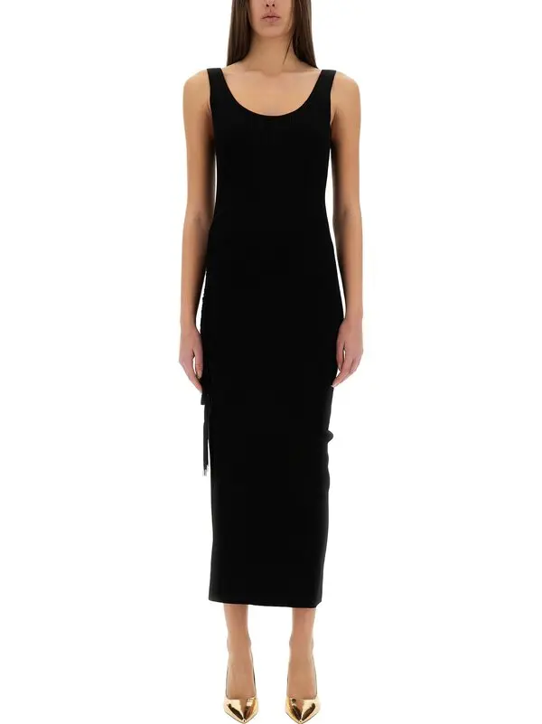 Michael Kors Stretch Wool Blend Camisole Dress - Black