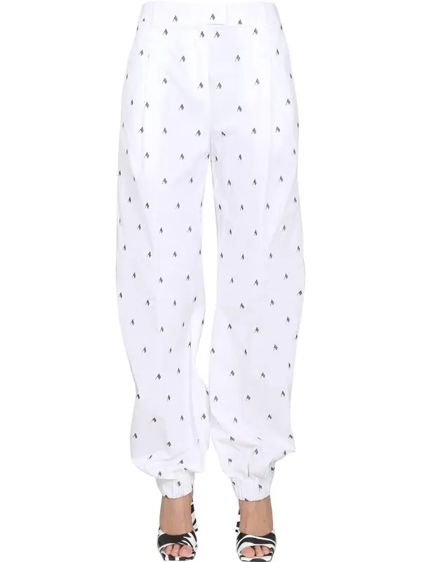 Attico All Over Logo Pants - White