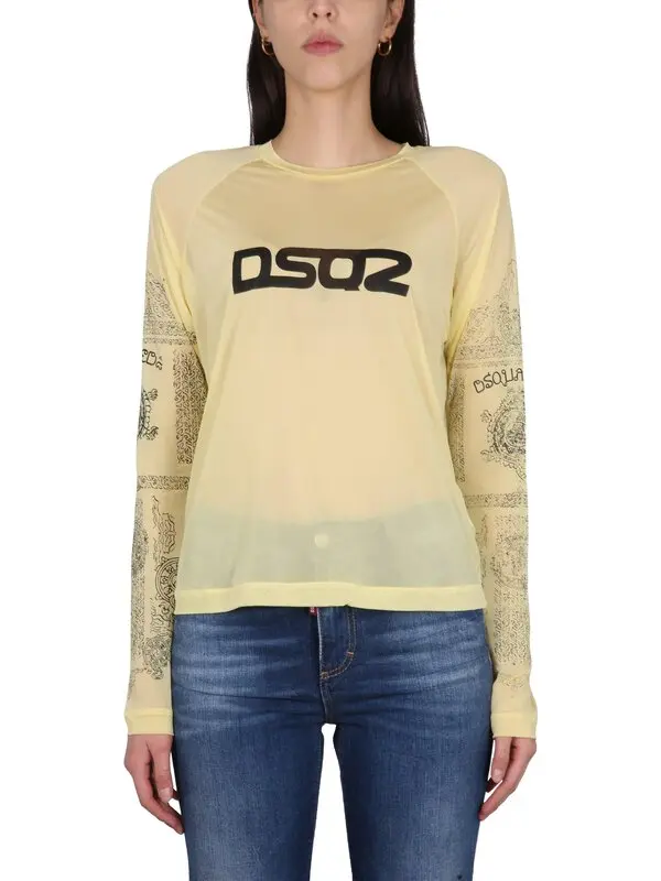 Dsquared2 Logo Print T-shirt - Yellow