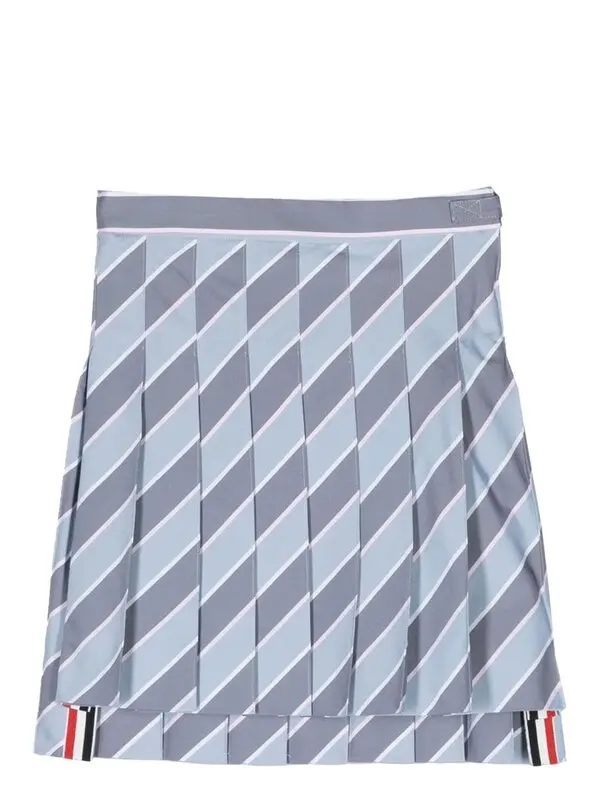 Thom Browne Striped Pleated Skirt - Grey