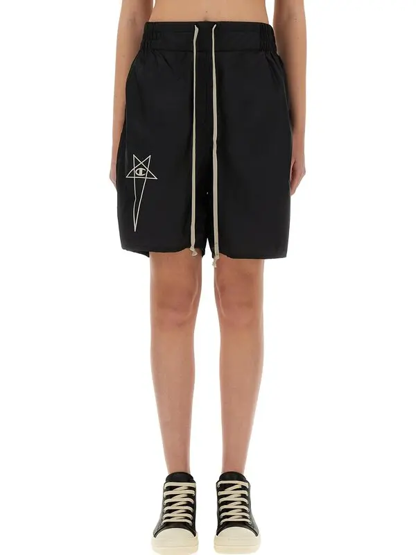 CHAMPION X RICK OWENS Shorts With Logo - Black