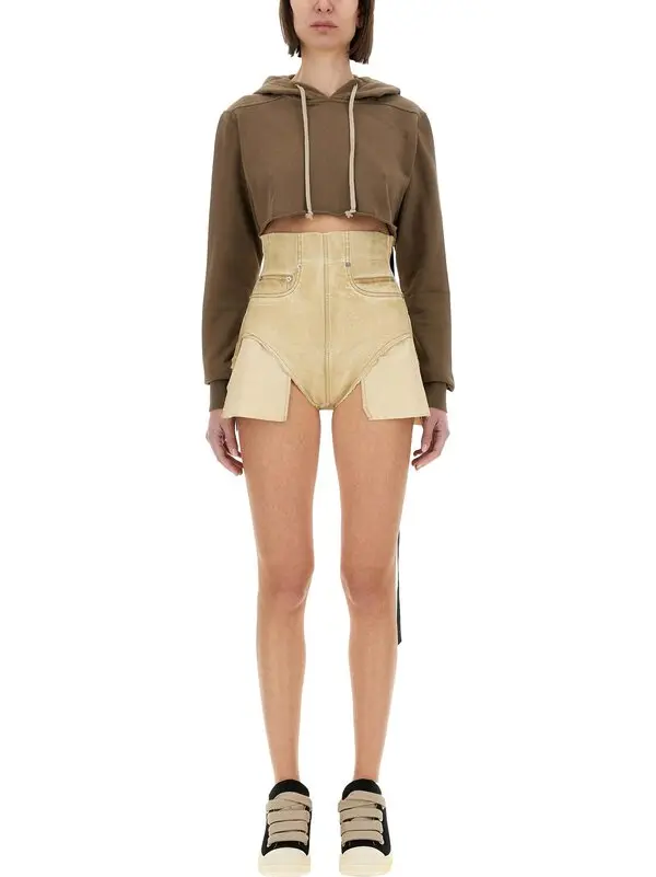 Rick Owens Cropped Sweatshirt - Dove