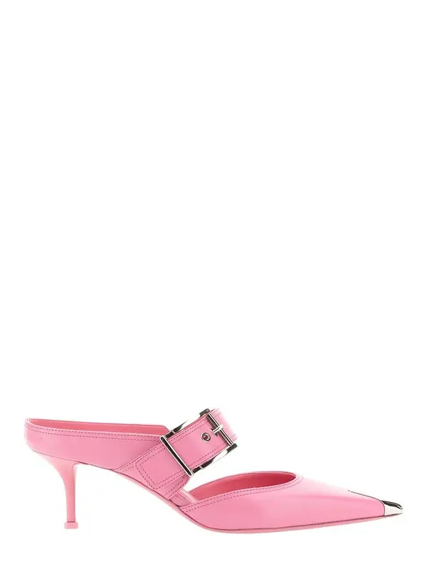 Alexander McQueen Buckled Leather Sandals - Pink