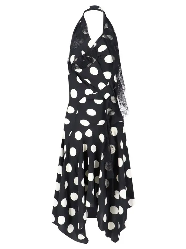 Junya Watanabe Polka Dot Midi Dress - Black