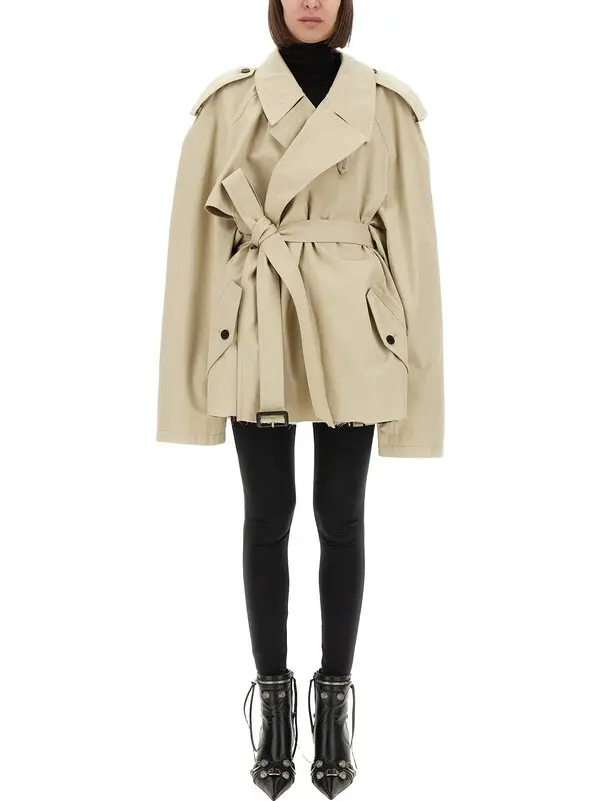 Balenciaga Cropped Trench - Beige