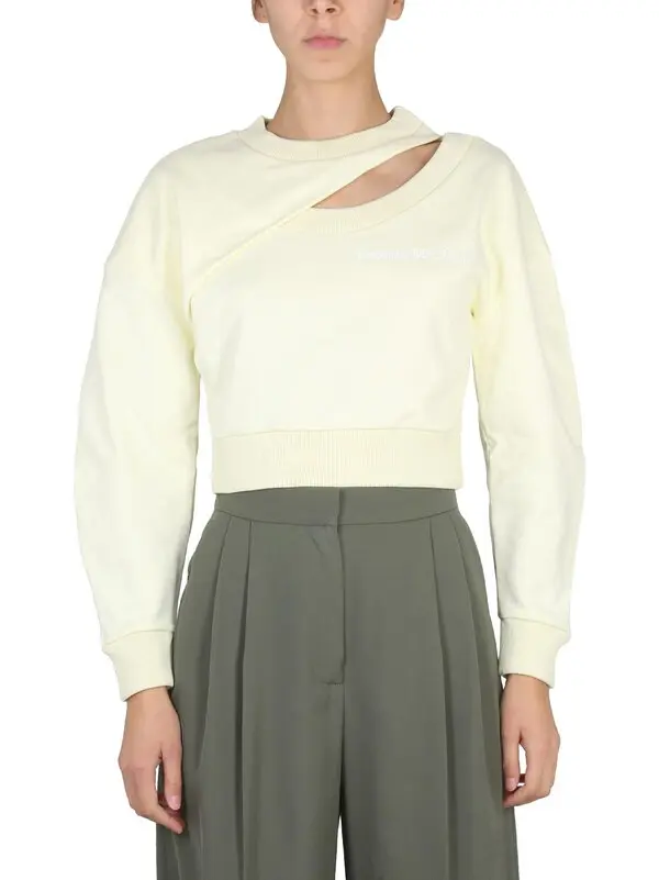 Alexander McQueen Cropped Sweatshirt - Ivory