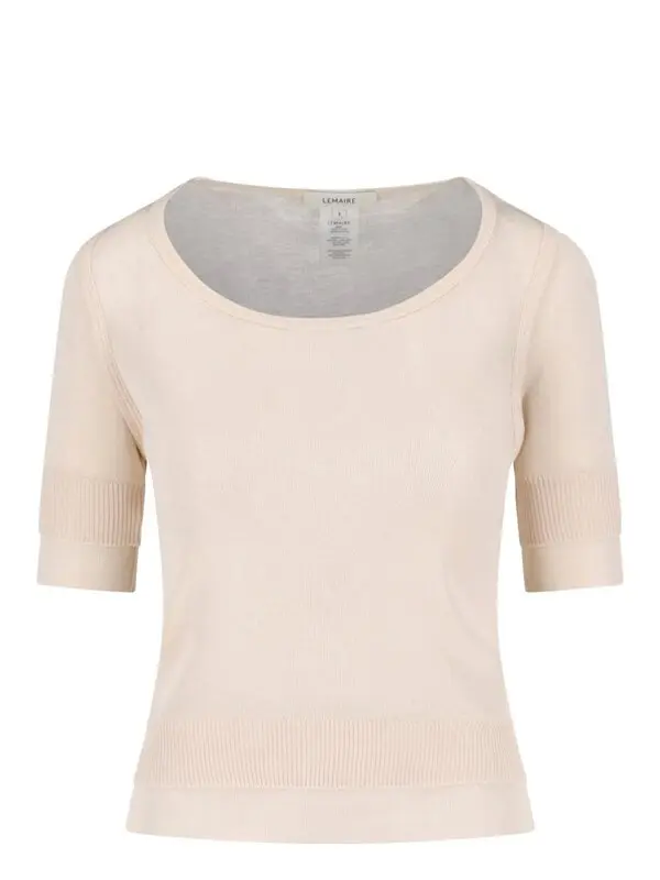 LEMAIRE Viscose And Silk T-shirt - Cream