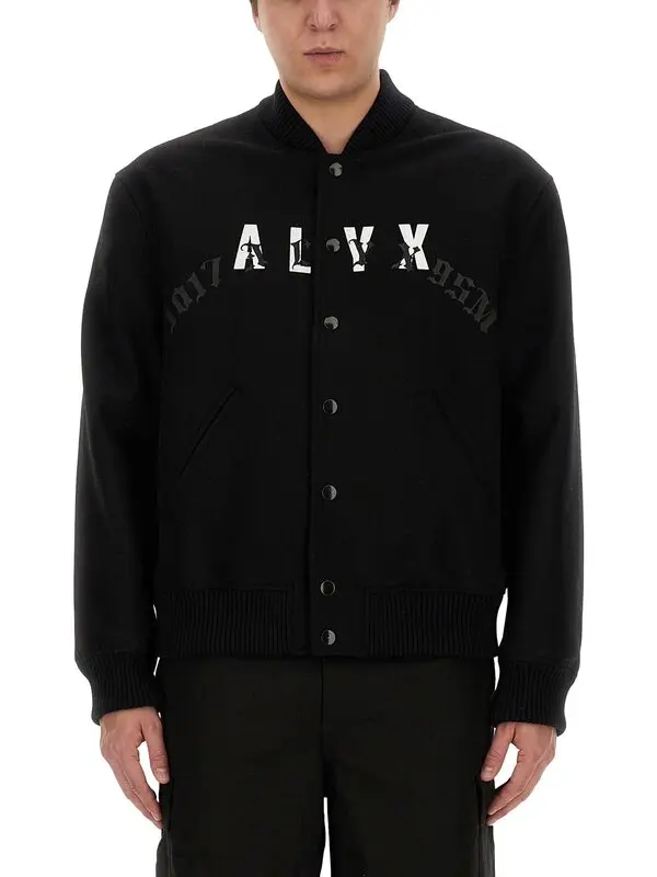 1017 Alyx 9sm Bomber Jacket With Logo - Black