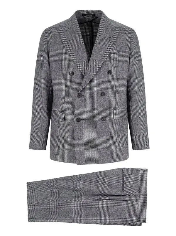 LARDINI Tagliatore Virgin Wool Double-breasted Suit - Gray