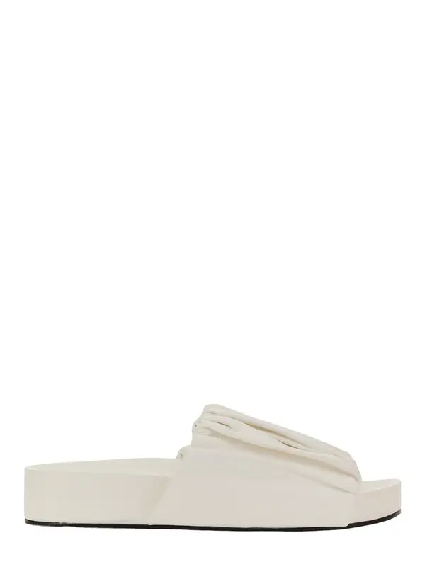 JIL SANDER Low Leather Sandals - White