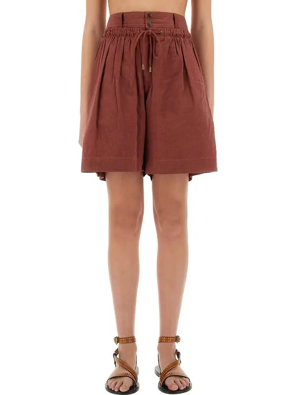 Isabel Marant Ingrid Wide Leg Shorts - Red