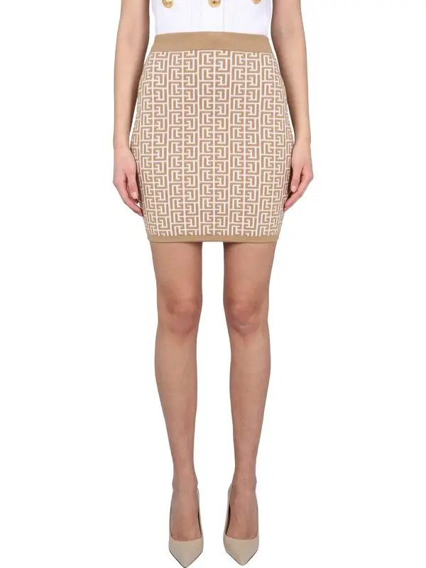 Balmain Mini Skirt - Beige