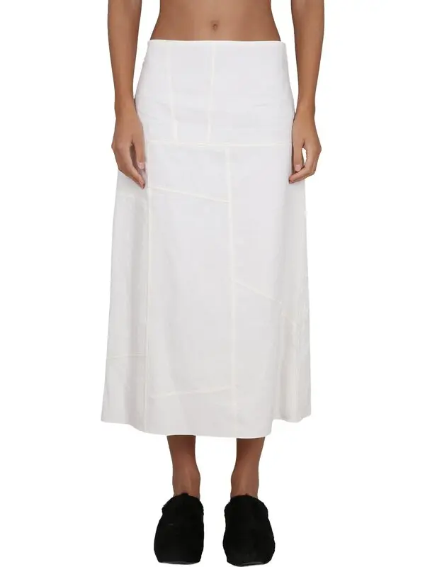 JIL SANDER Cotton Midi Skirt - White