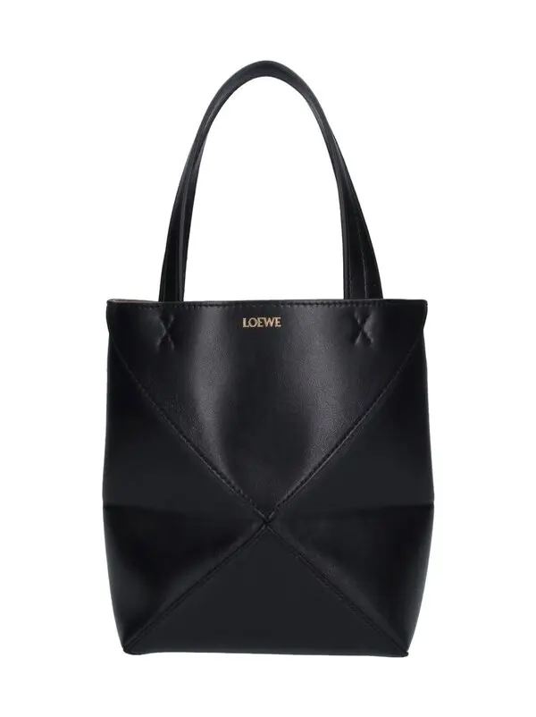 Loewe Puzzle Fold Mini Tote Bag - Black