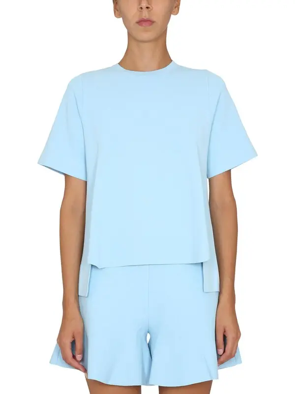 Stella McCartney T-shirt With Asymmetrical Hemline - Azure