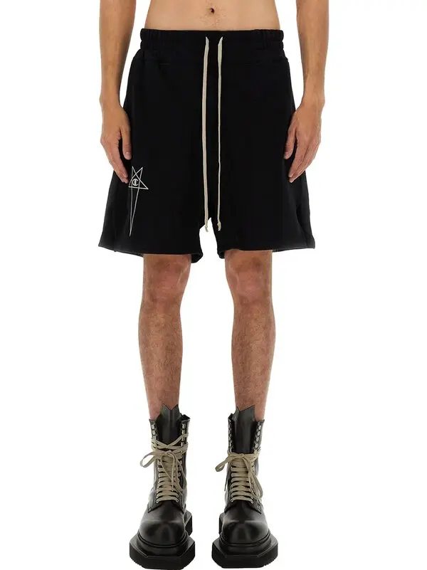 CHAMPION X RICK OWENS Cotton Shorts - Black