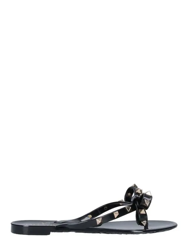 Valentino Garavani Rockstud Thong Sandals - Black
