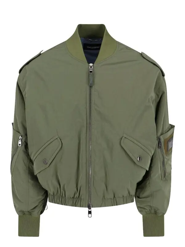Off-White Logo Bomber Jacket - Green