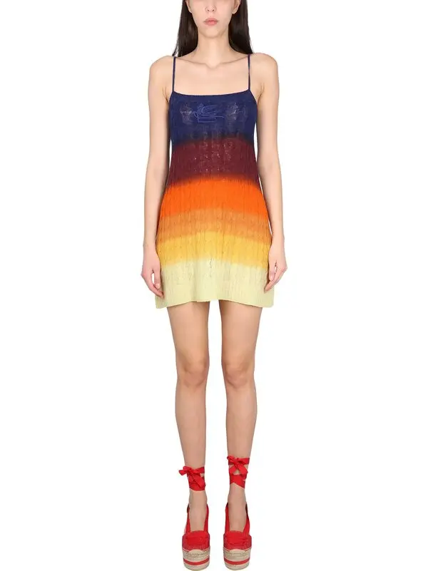 Etro Shaded Wool Mini Dress - Multicolour