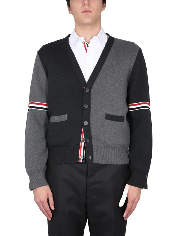 Thom Browne V-neck Cardigan - Grey