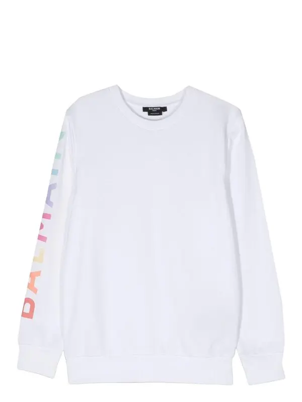 Balmain Crewneck Sweatshirt With Logo - White