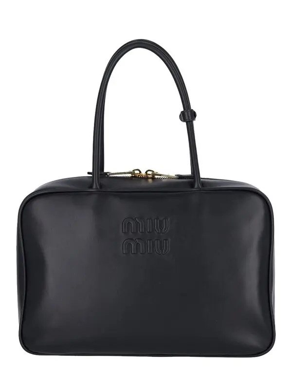 Miu Miu Leather 'beau' Handbag - Black