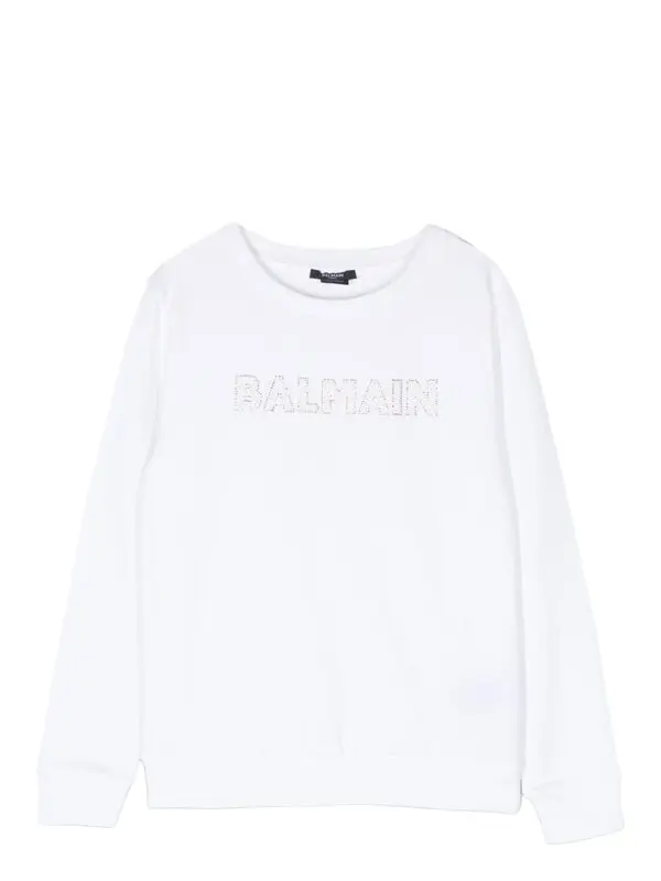 Balmain Logo Crewneck Sweatshirt - White