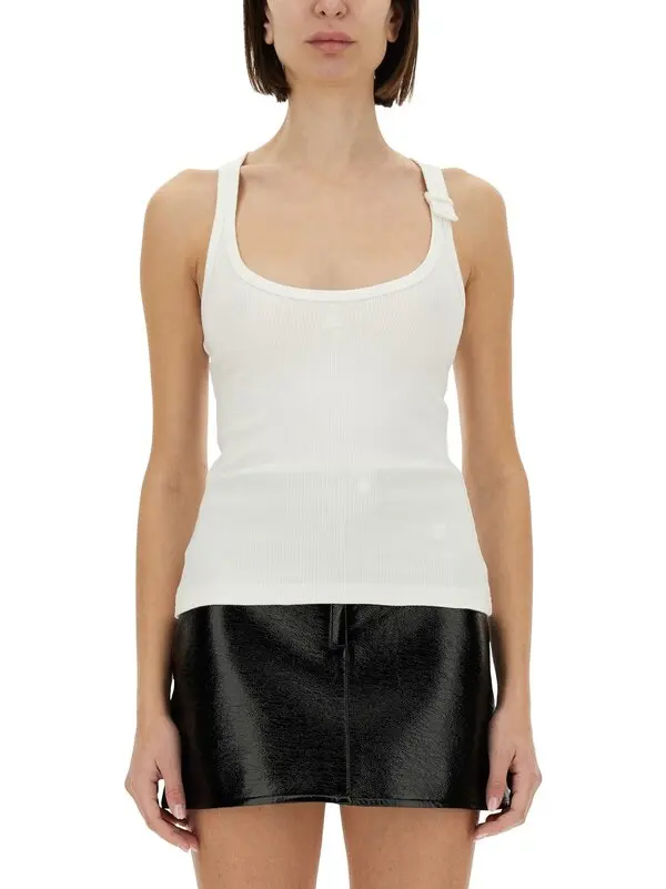 COURREGES Ribbed Tank Top - White