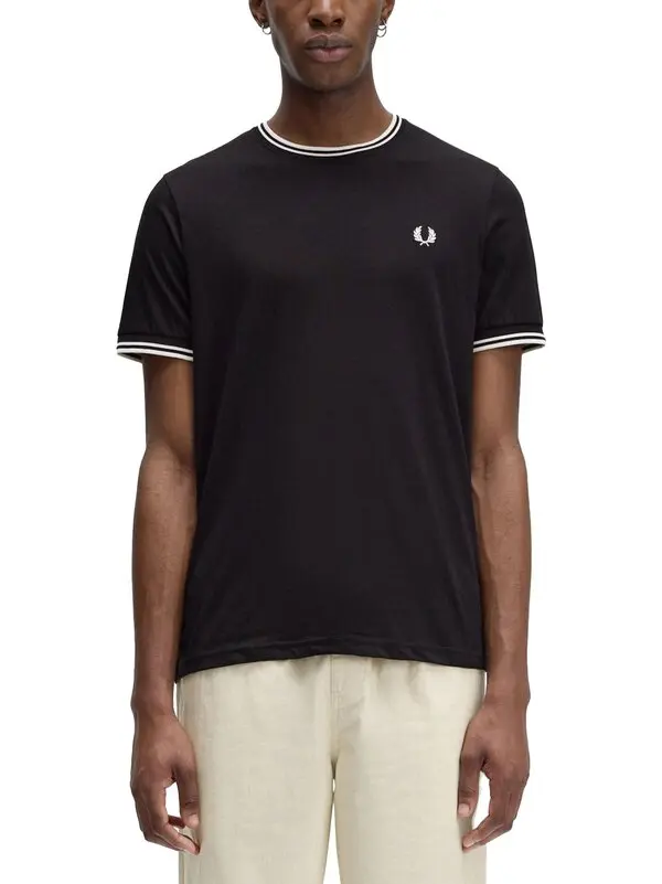 Fred Perry Double Stripe T-shirt - Black
