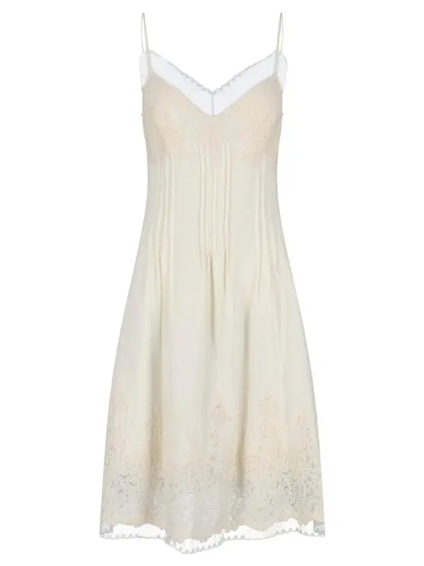 Dolce & Gabbana Silk Midi Dress - White