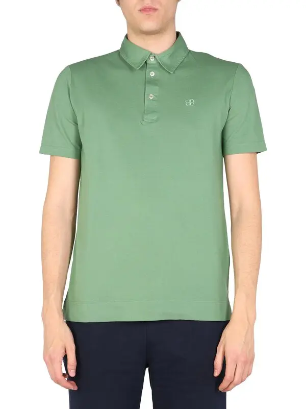 BALLANTYNE Polo With Logo Embroidery - Green