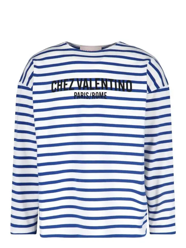 Valentino Garavani Chez' Striped T-shirt - Blue