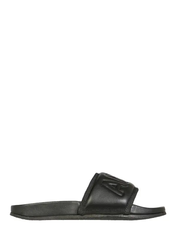 AMBUSH Leather Slide Sandals - Black