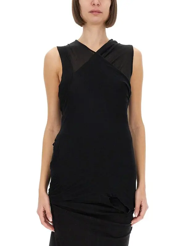 Rick Owens Top With Crossover - Black
