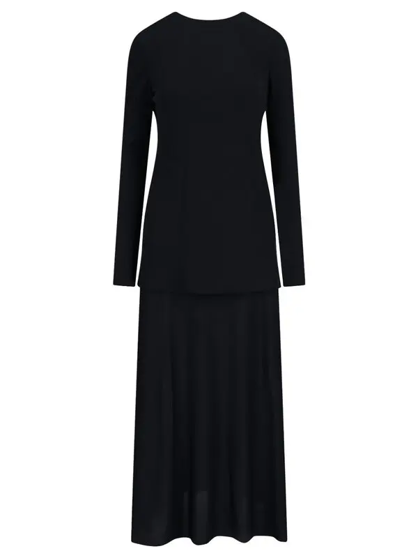 JIL SANDER Flared Midi Dress - Black