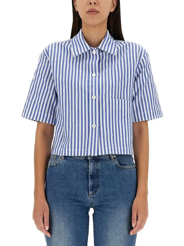 MARGARET HOWELL Candy Stripe Shirt - Blue