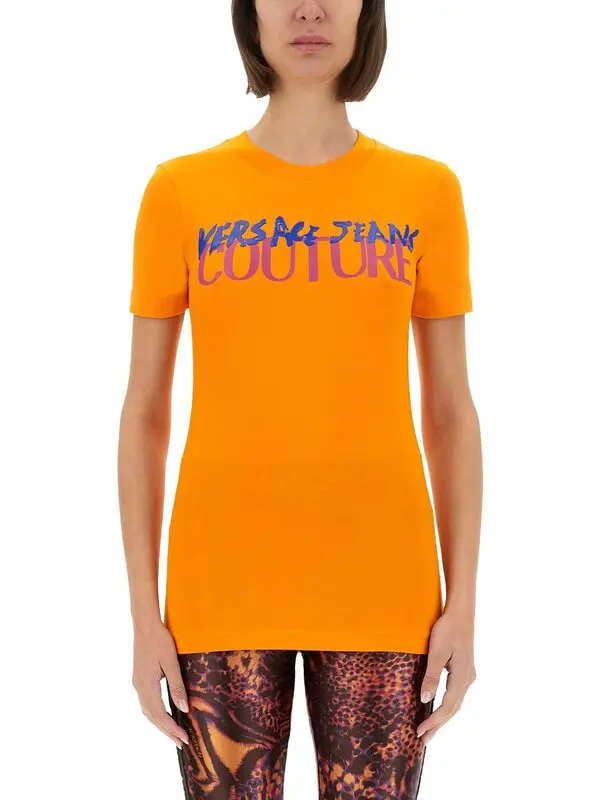 Versace Institutional Logo T-shirt - Orange