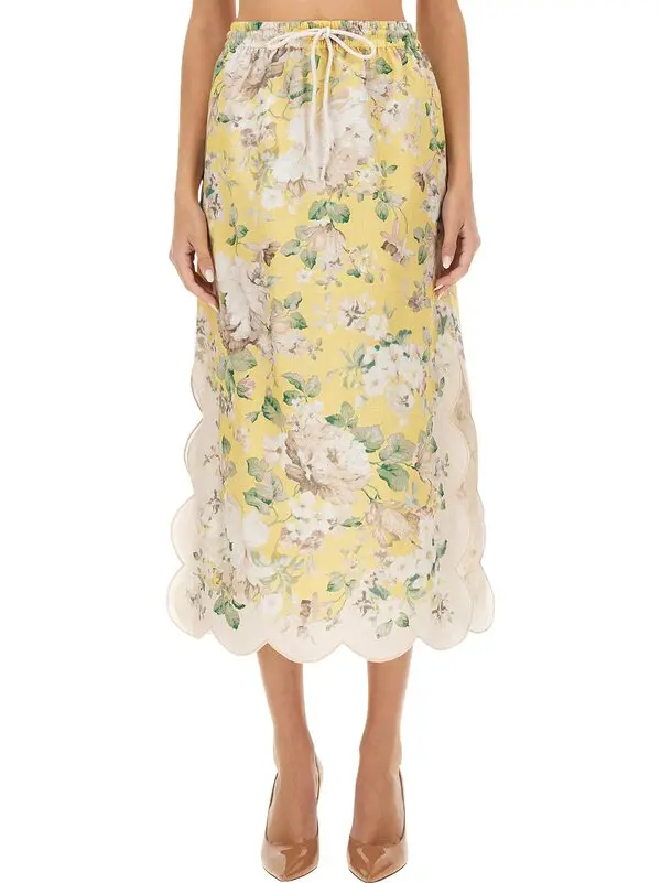 Zimmermann Linen Skirt - Yellow