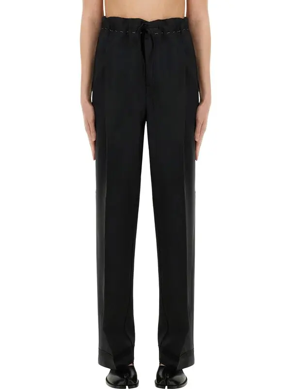 MAISON MARGIELA Wool And Mohair Wide Leg Pants - Black